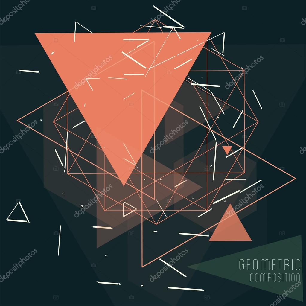 Composición geométrica abstracta colorida con triángulos y polígonos ...