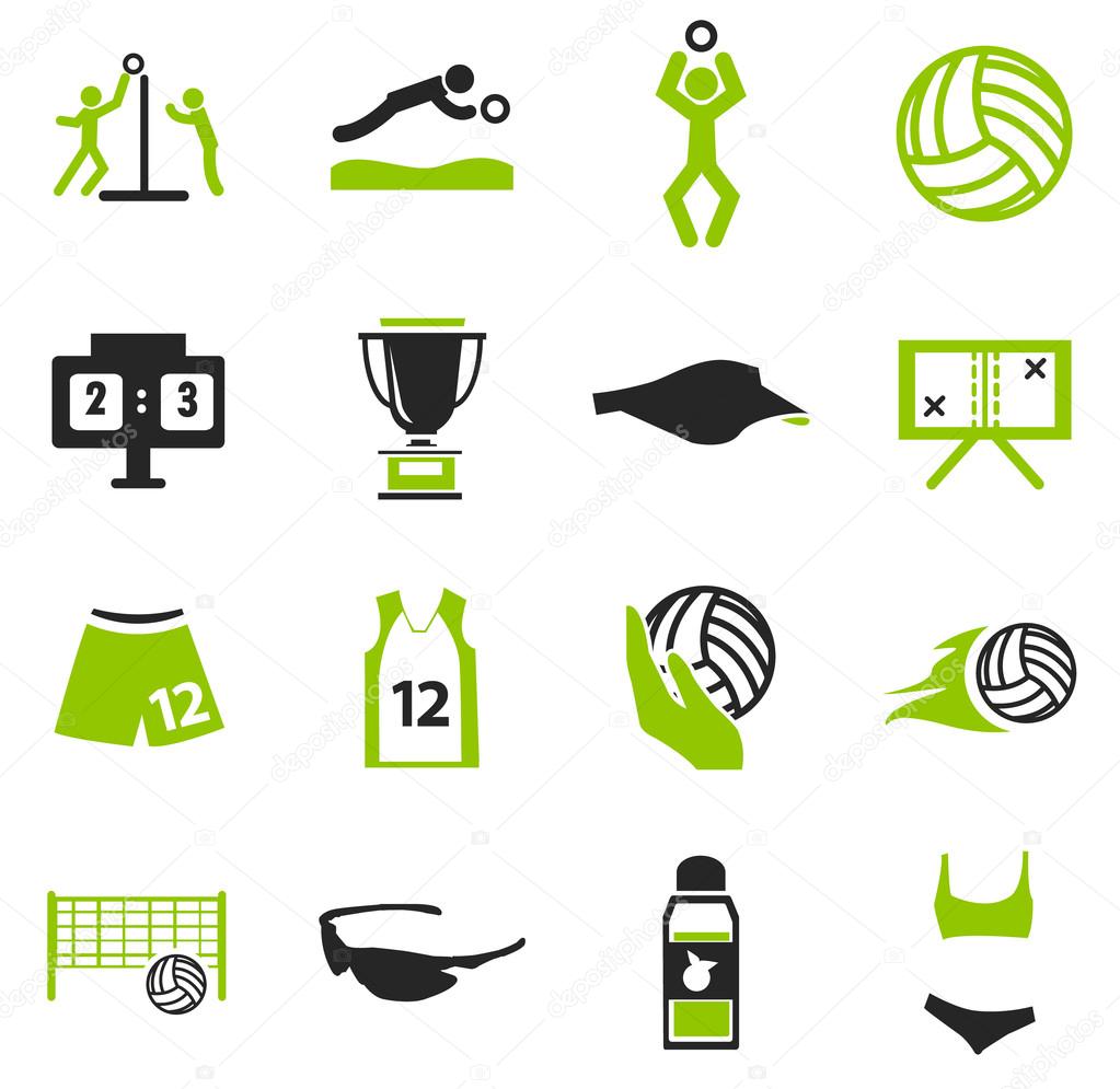 Volleyball icon set Stock Vector Image by ©Lisess #112677216