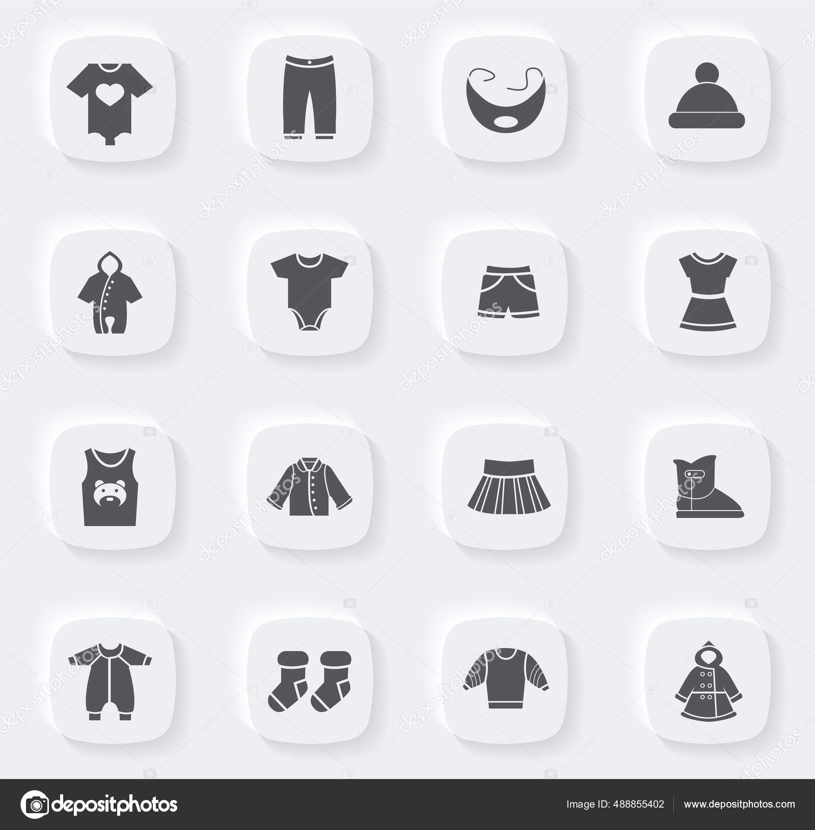 Baby Clothes Symbol Web Icons Stock Vector by ©Lisess 488855402