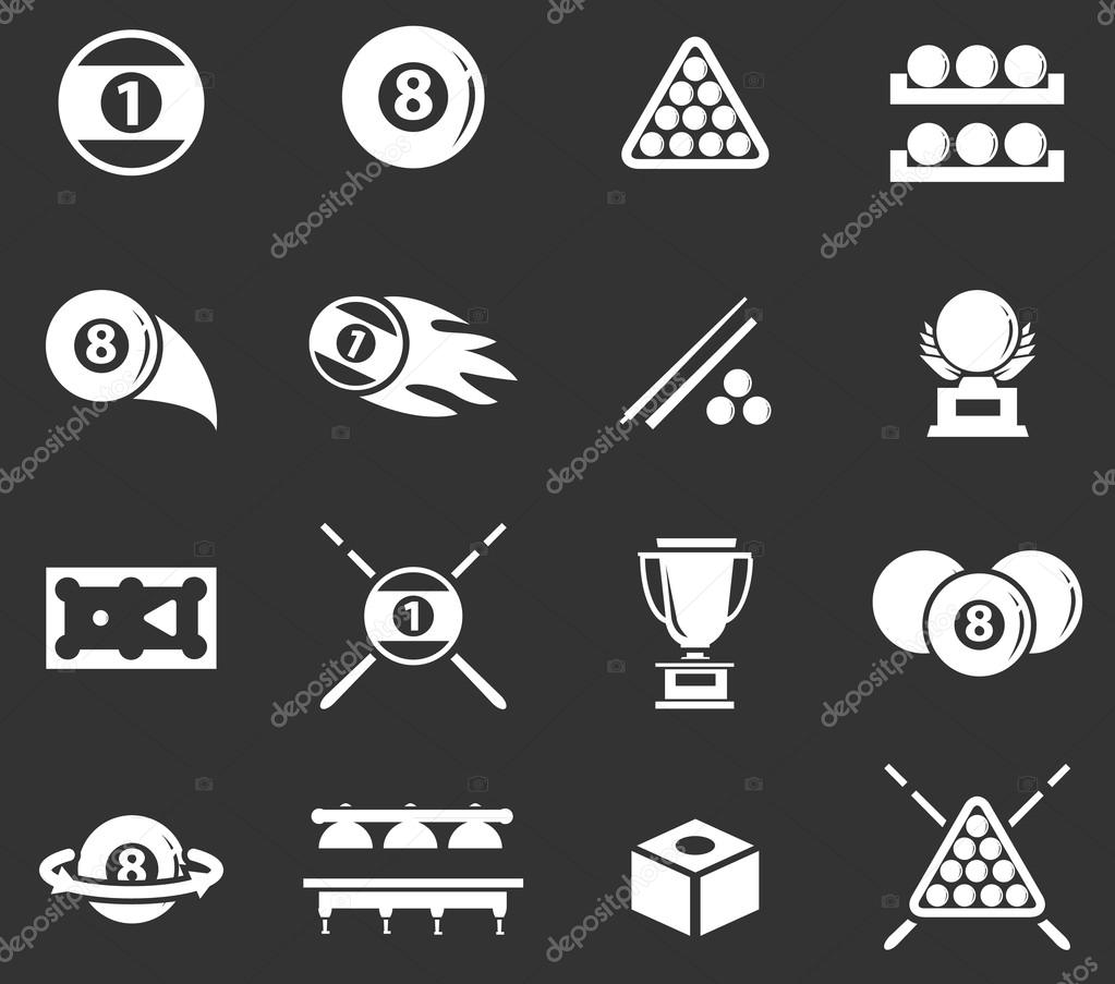 Billiard icons set Stock Vector Image by ©Lisess #91523826