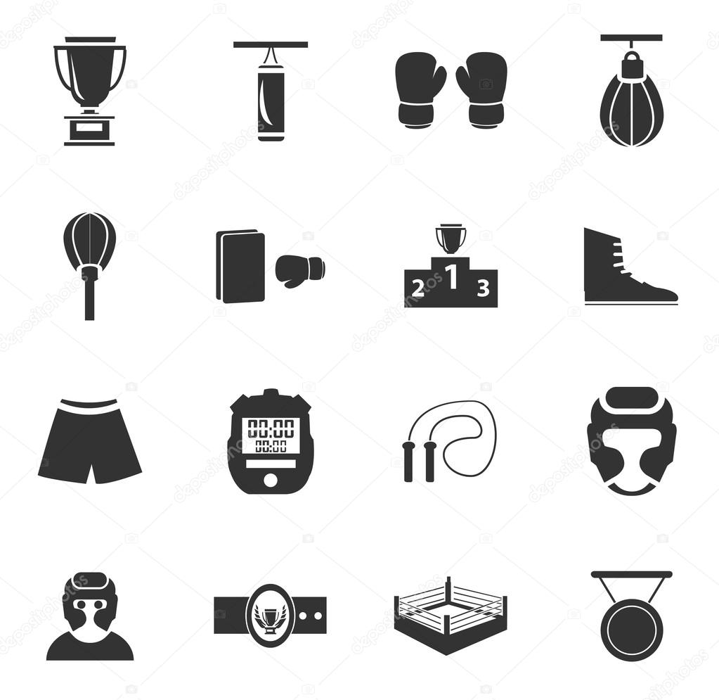 Boxing icon set — Stock Vector © Lisess #93994816