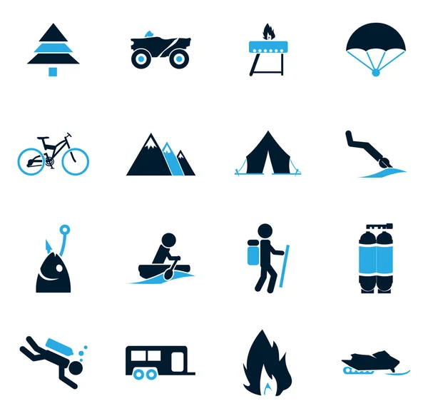 Outdoor leisure and recreation icons — Stock Vector © soleilc #77501948