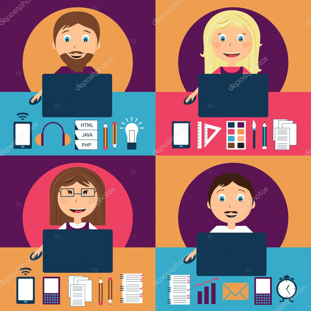 Set of freelance career — Stock Vector © lisagerrard #72143489