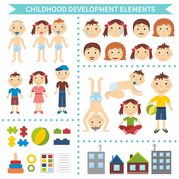 Stages of early childhood development. Elements for infographic and ... Stages of early childhood development. Elements for infographic and ...
