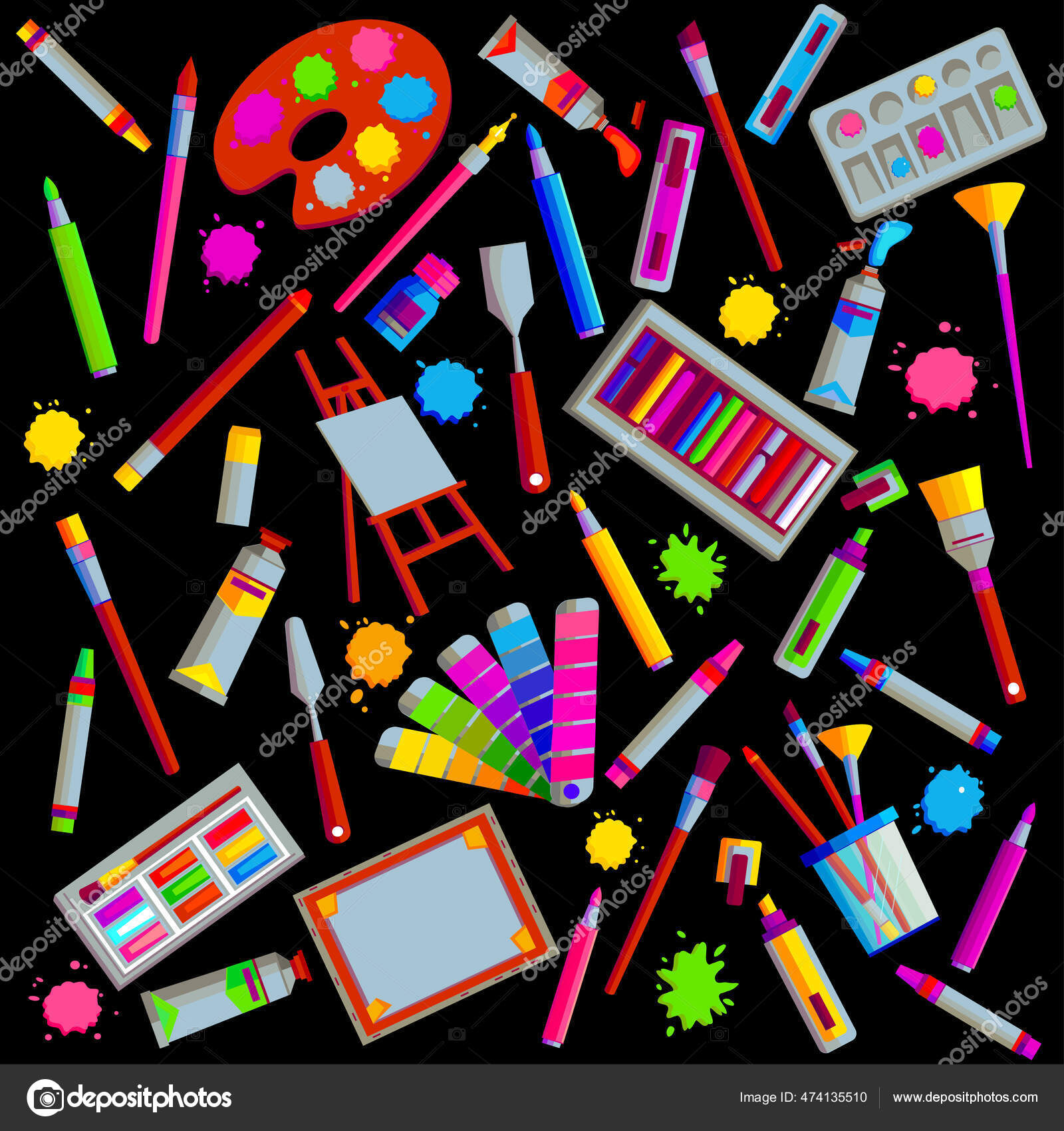 Everything Drawing Items Stock Vector by ©matveeva_m 474135510