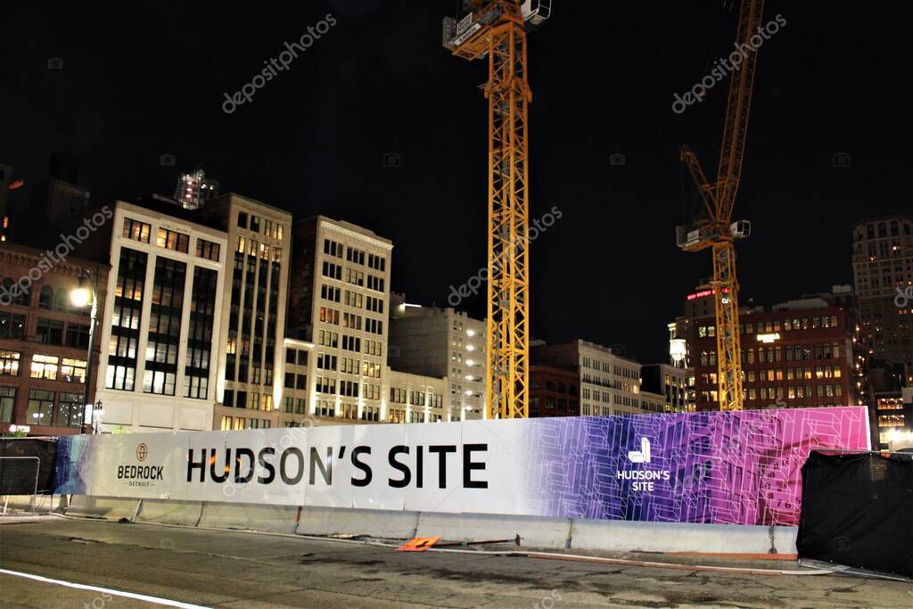 Planta de construcción en el viejo Hudson 's Building en Woodward Ave ...