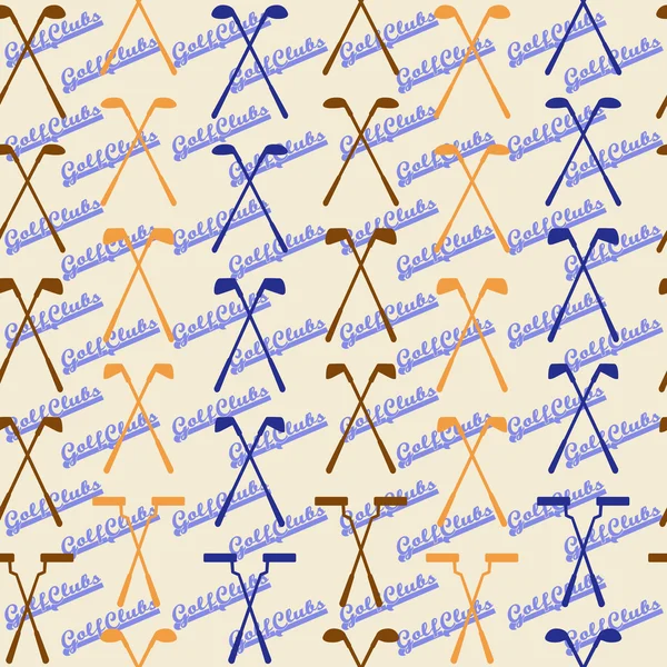 Golf sport clubs seamless texture in vintage style. Driver, wood, iron ...