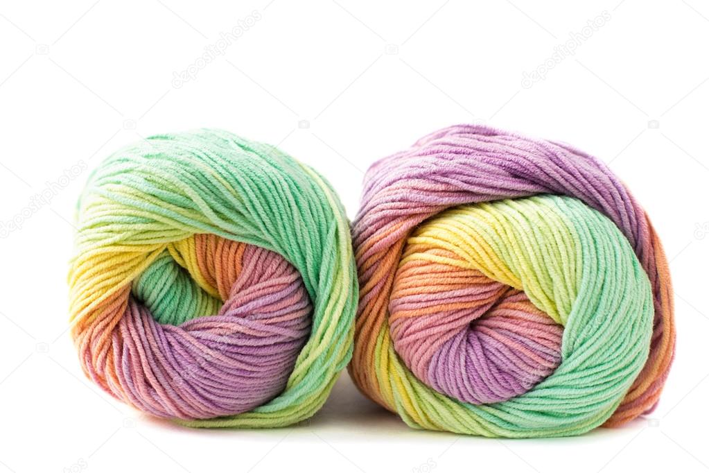 Colorful yarn on white background Stock Photo by ©AlinaSolo 115509036