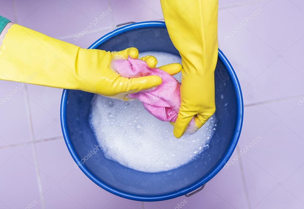 Rag in a bucket of soapy water. — Stock Photo © tanya.rozhnovskaya ...