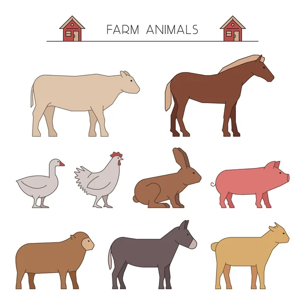 Cool line icons farm animals Stock Vector by ©karpenkoilia 111273152