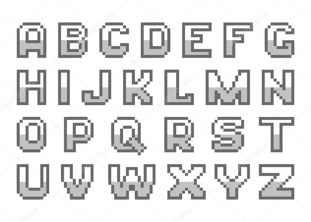 Alphabet de pixel art — Image vectorielle #73483873