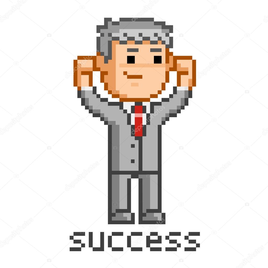 Pixel art businessman and success Stock Vector Image by ©karpenkoilia ...