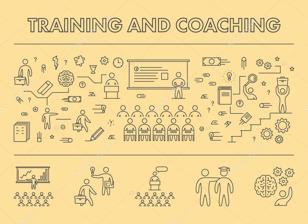 Line design concept banner for training and coaching Stock Vector Image ...