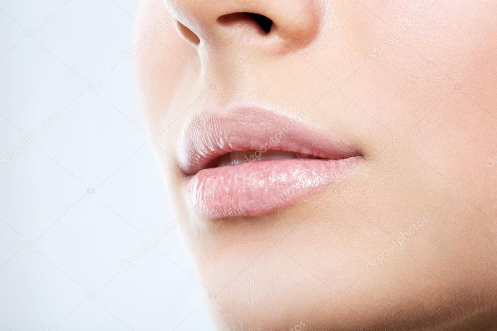 Woman face lips and nose — Stock Photo © palatovskystudio #104076060