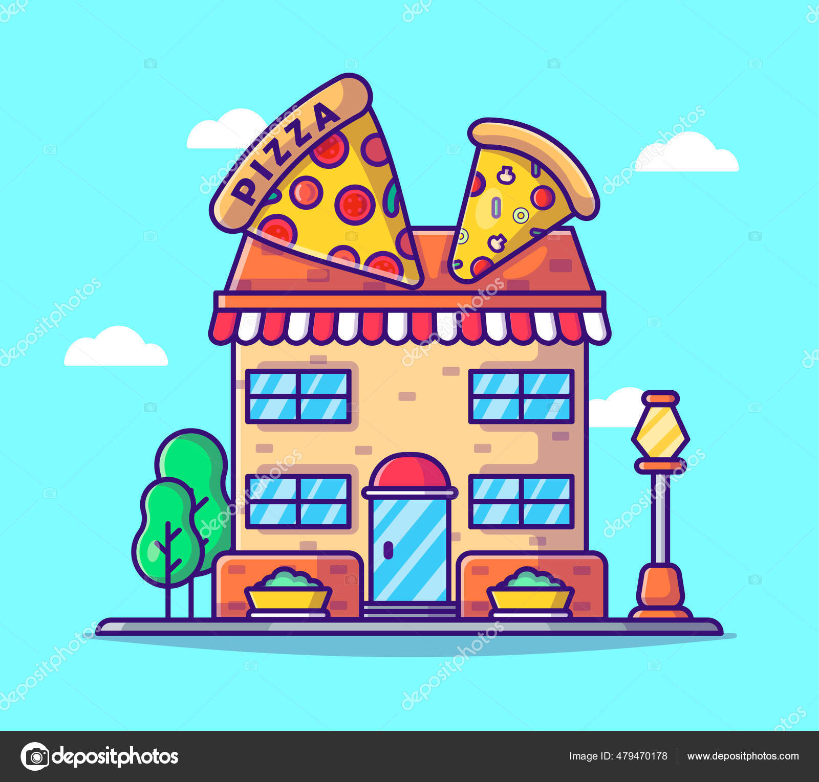 Cartoon Pizza Parlor
