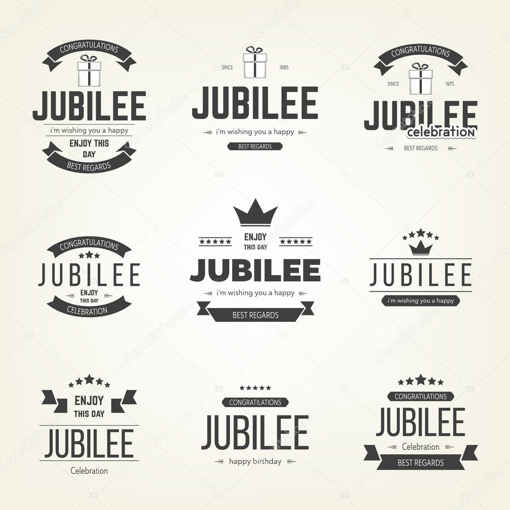 Vector set of jubilee signs, symbols. Design elements collection. Stock ...