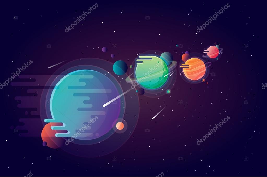 Unusual colorful vivid planets ⬇ Vector Image by © DianaHlevnjak ...