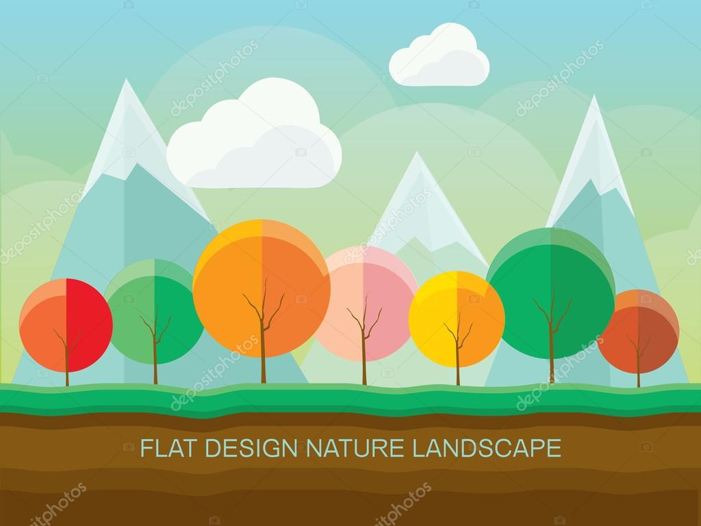 Modern flat design nature landscape Stock Vector Image by ...