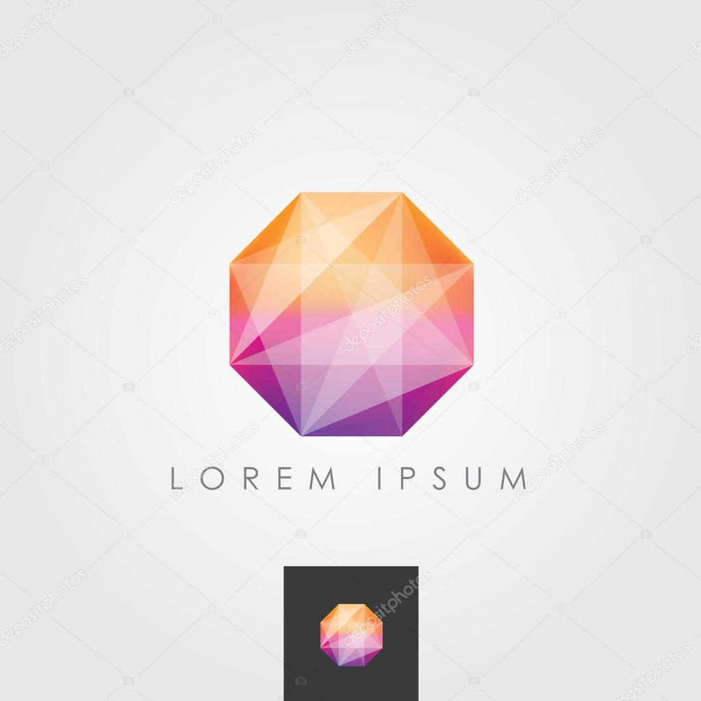 Polygon geometric shape logo element Stock Vector Image by ...