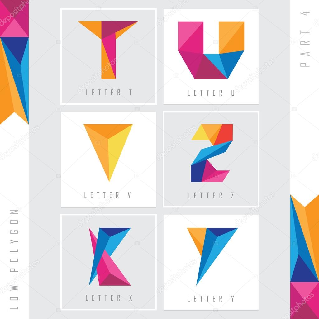 Letras del alfabeto polígono bajo — Vector de stock #76117911 ...