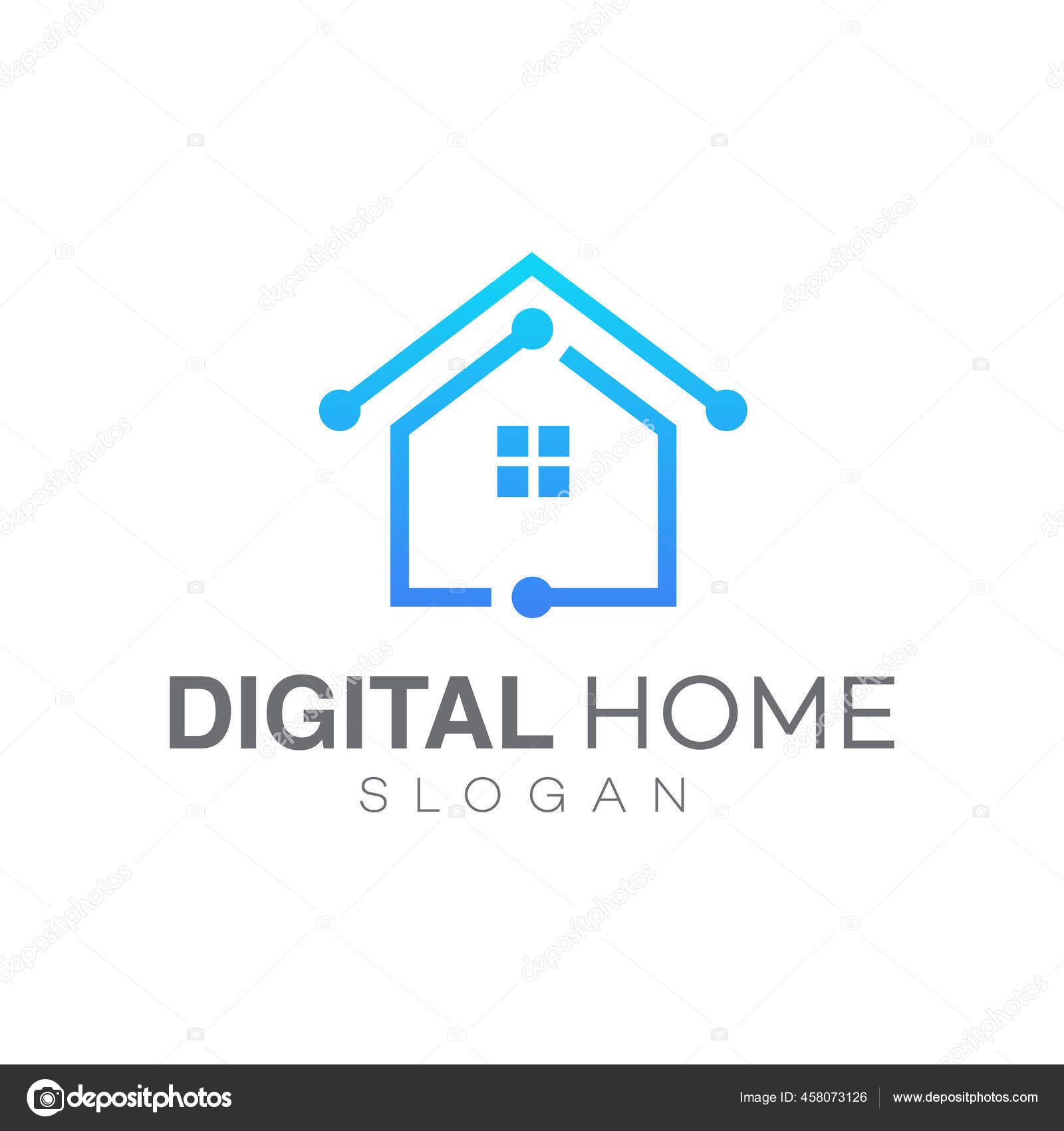 Digital Home Logo Design Template Vector Stock Vector by ©syaefulans ...