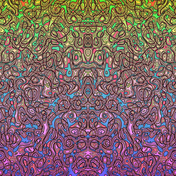 Calm mandala wavy shapes, hippie design in gradient yellow green blue ...