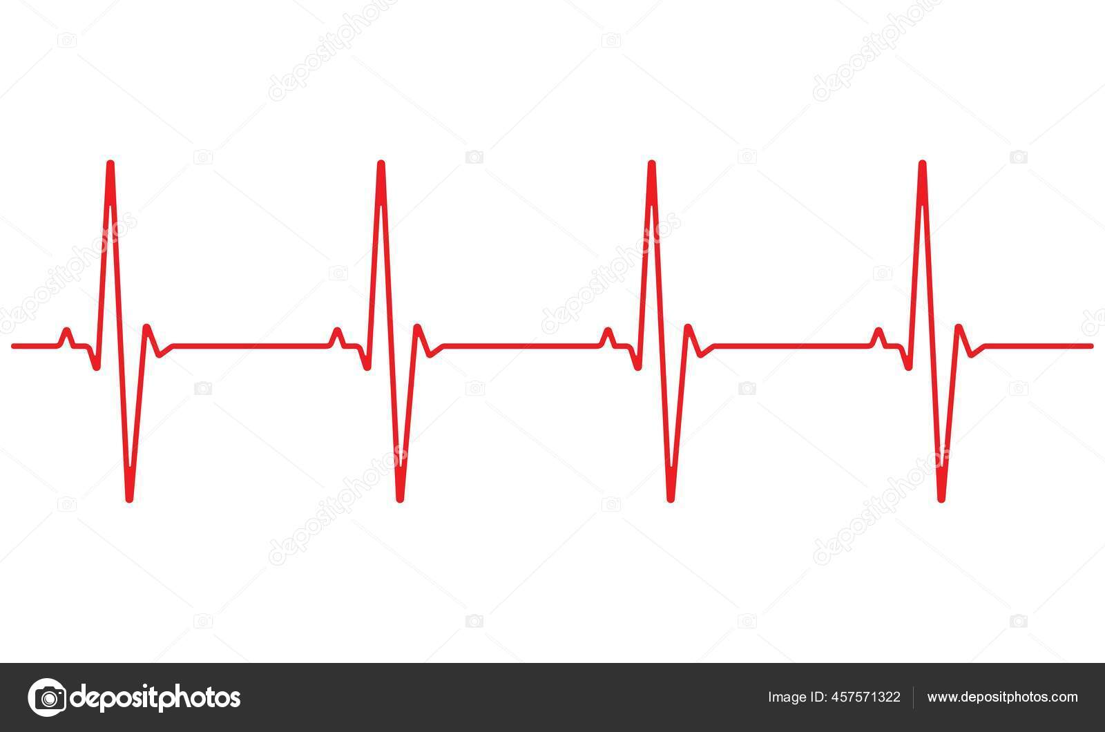 Heart Rate Red White Background Vector Illustration Stock Vector Image ...