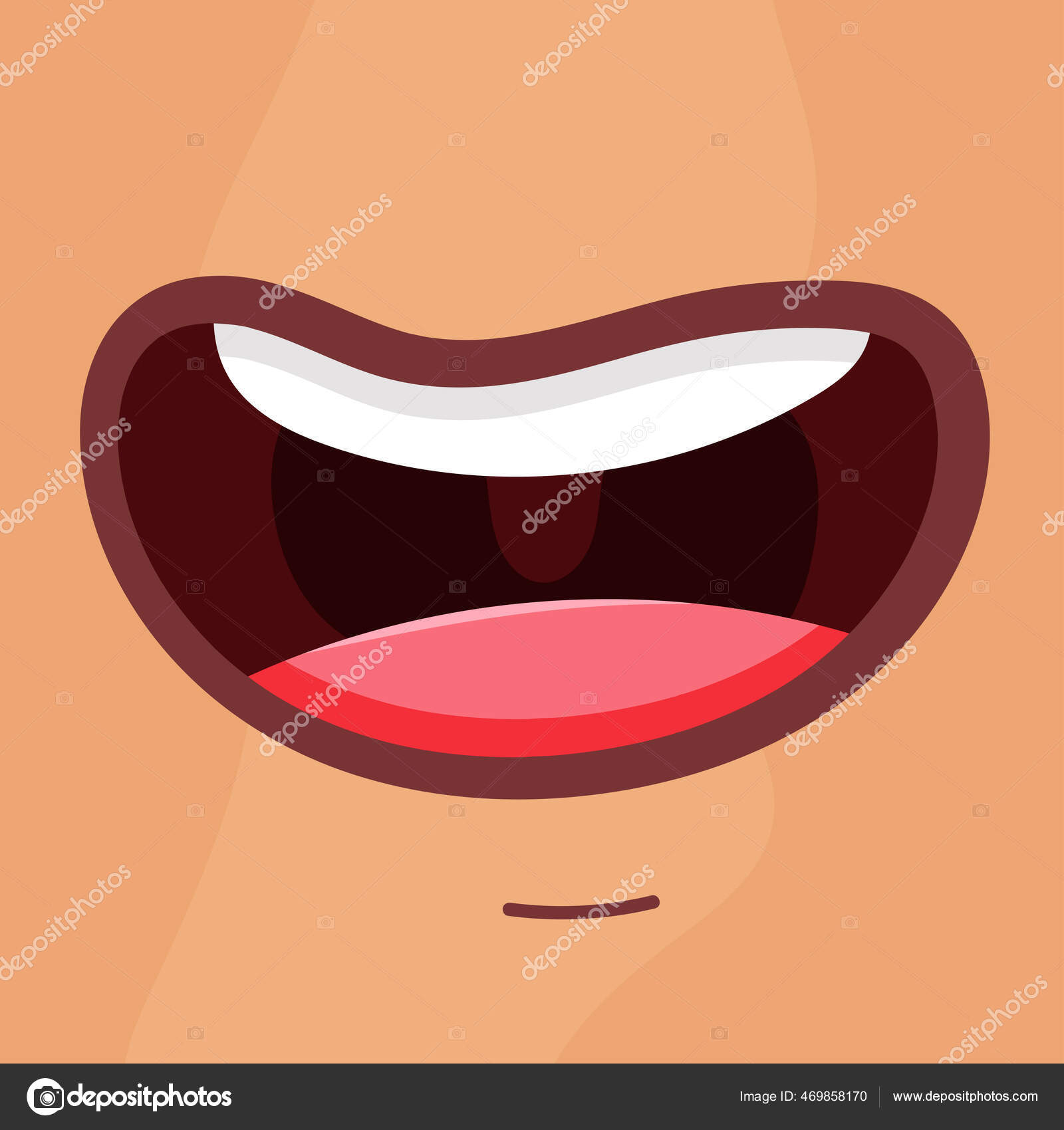 Cheerful Smile Animation Laugh Vector Illustration Stock Illustration ...