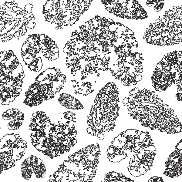 Seamless black and white pattern of oak leaves — Free Stock Vector ...