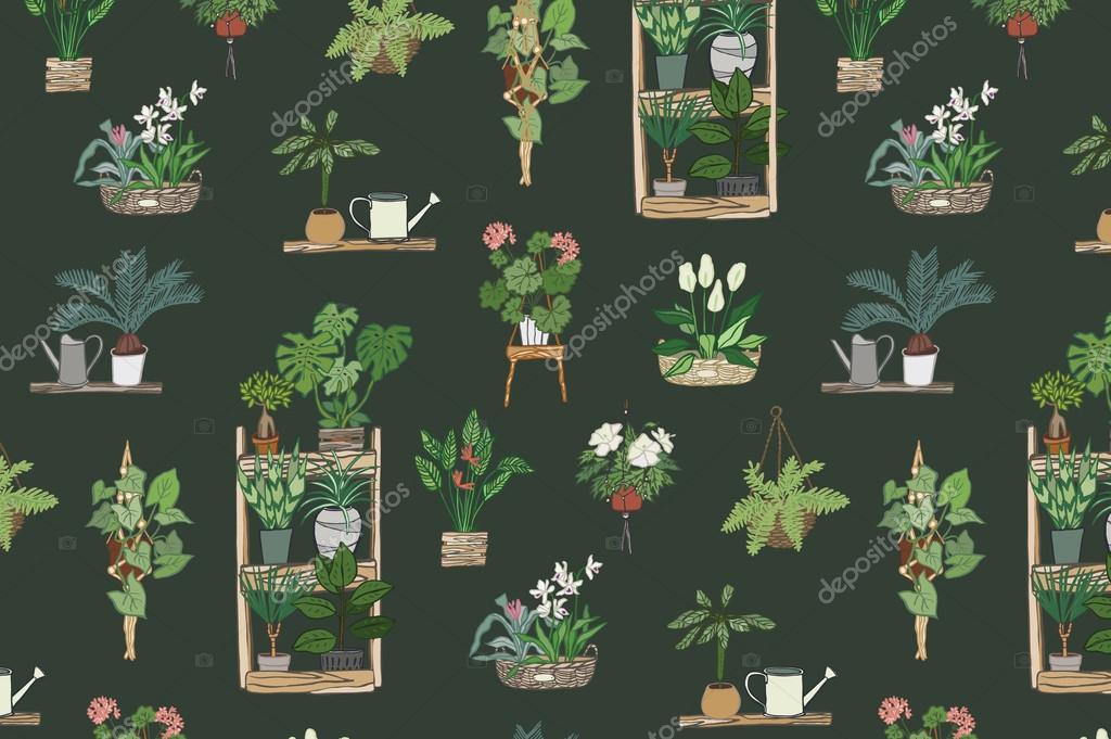 Home plants pattern Stock Vector Image by ©GooseFrol #116643740