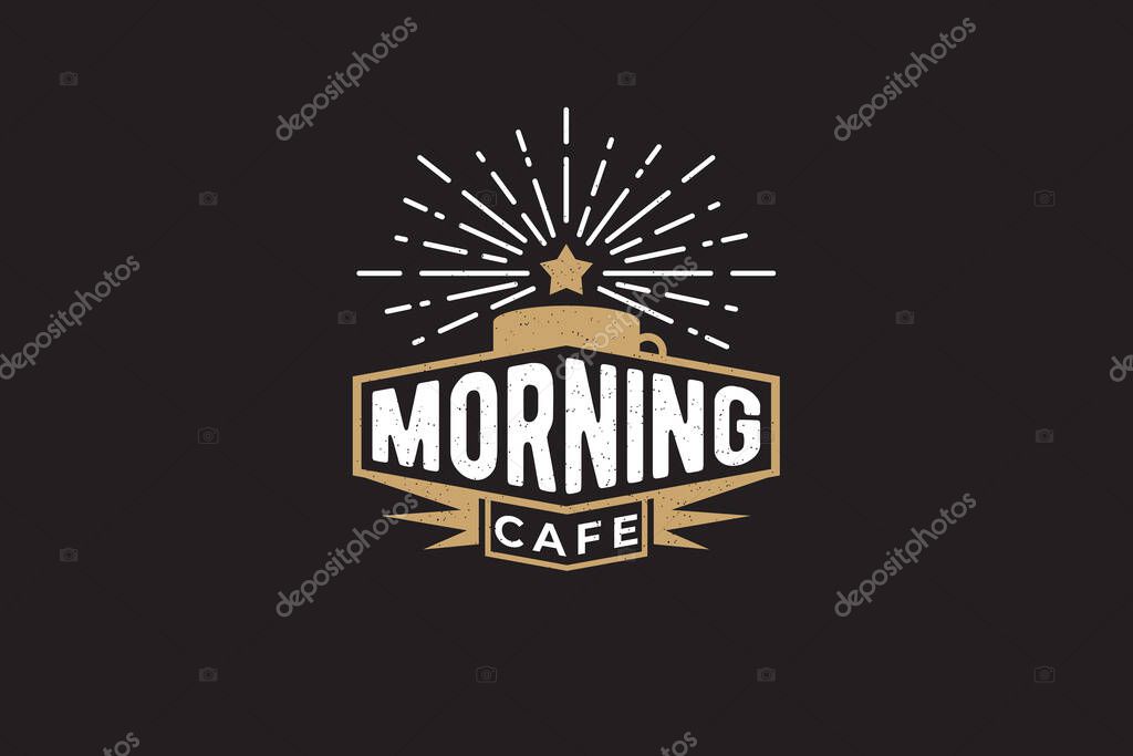 Gráficos vectoriales del logotipo de Morning Café con una taza de café ...