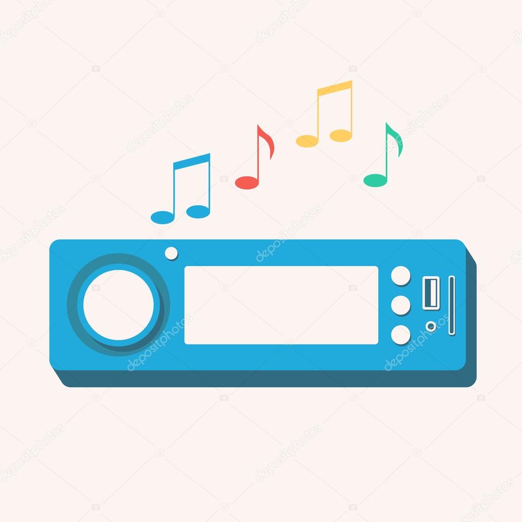 Car radio. Isolated icon. Vector illustration. Flat design Stock Vector ...