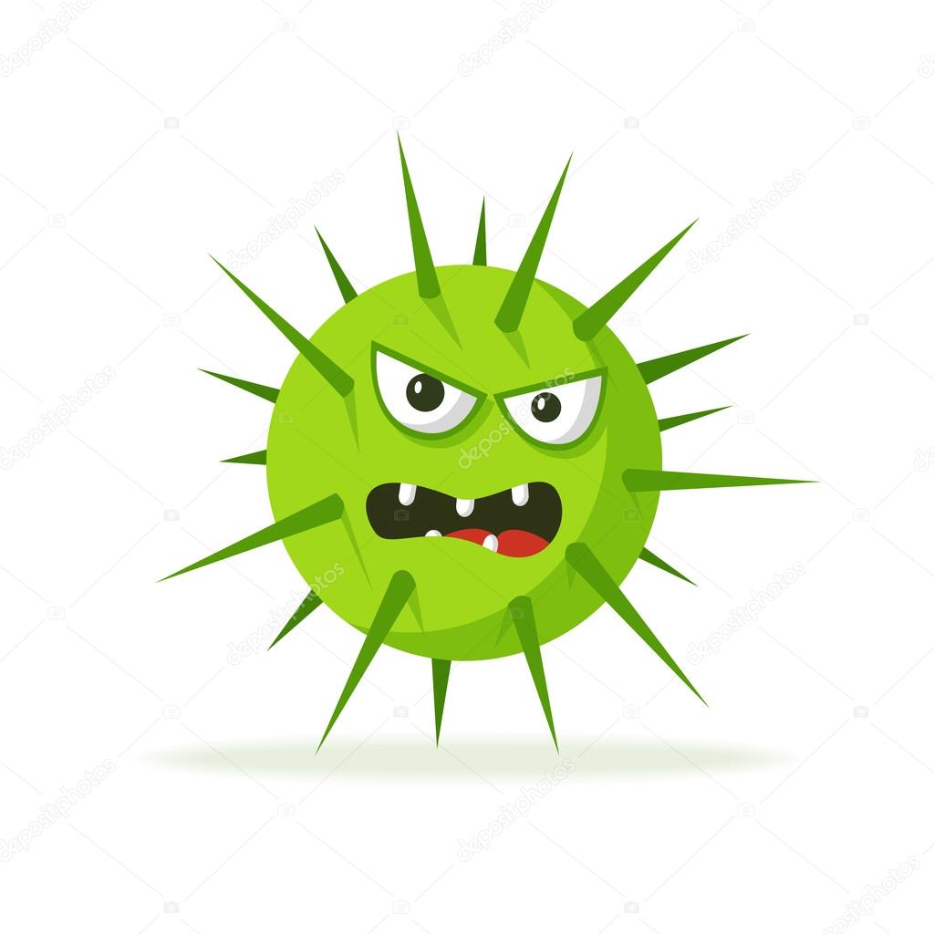 Bacteria character. Cartoon vector illustration. Microbiology — Stock ...