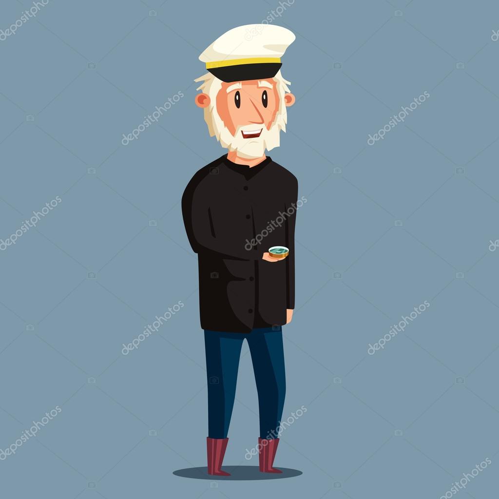 Sailor man character. Vector cartoon illustration — Stock Vector ...
