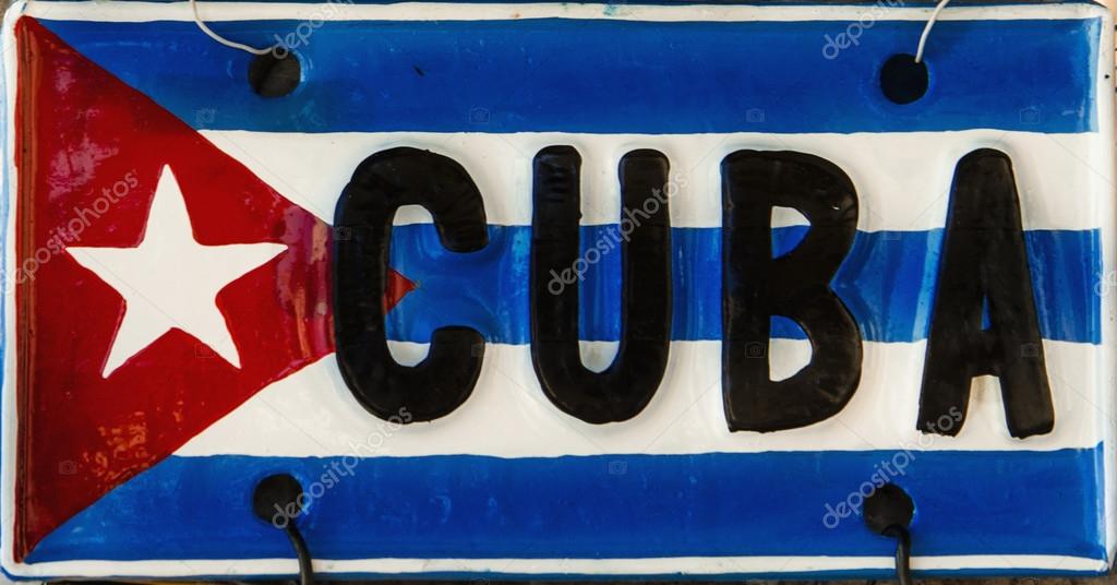 Red-blue-white Cuban flag on metal plate Stock Photo by ©ankamonika ...