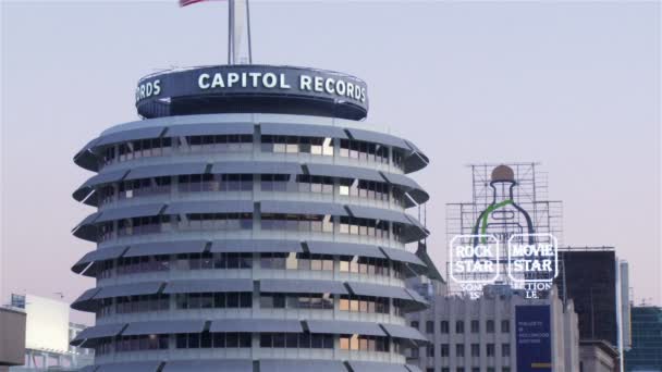 Capitol Records building in Los Angeles Stock Video Footage by ...