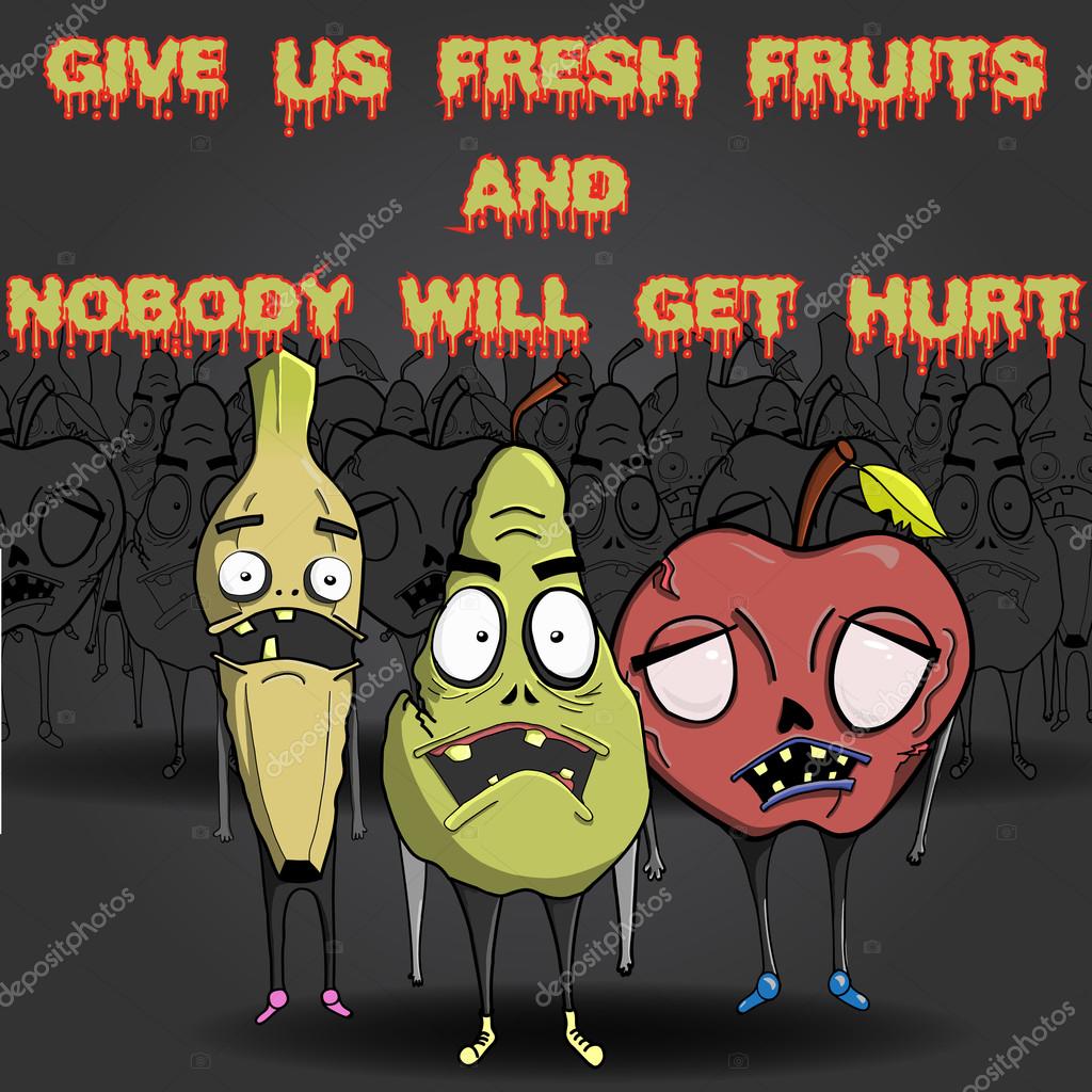 Zombie fruits set Stock Vector Image by ©nebrevno #74059087
