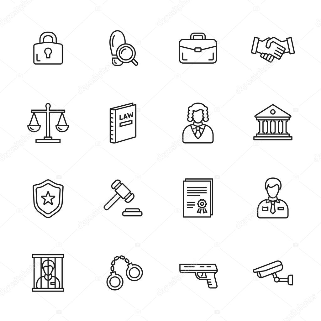 Law Icons — Stock Vector © Filborg 78427654