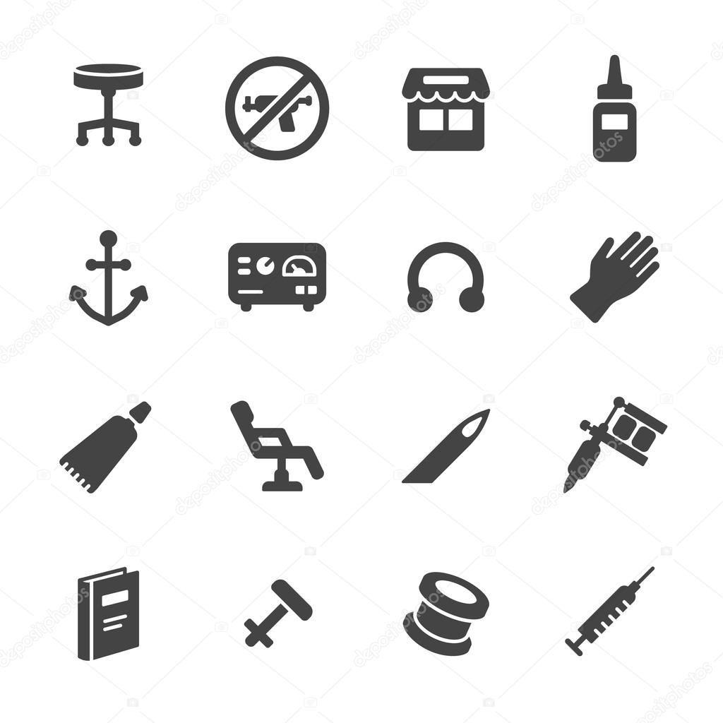 Tattoo and Piercing Icons Stock Vector Image by ©filborg #80295682