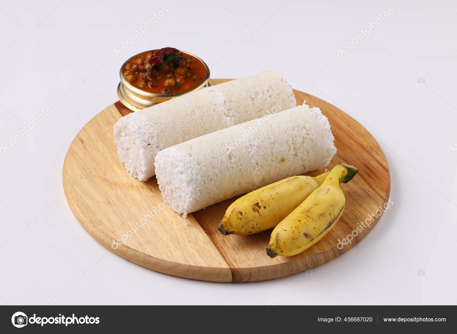 Puttu Raw Rice Puttu Arisi Maavu Puttu Chana Curry Kadala Stock Photo ...