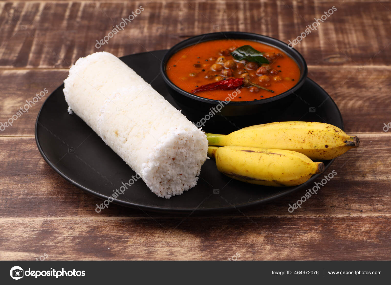 Puttu Raw Rice Puttu Arisi Maavu Puttu Chana Kadala Curry Stock Photo ...