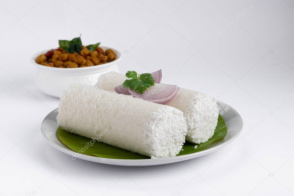 Puttu/Raw rice puttu/Arisi Maavu Puttu with chana curry/ kadala curry ...