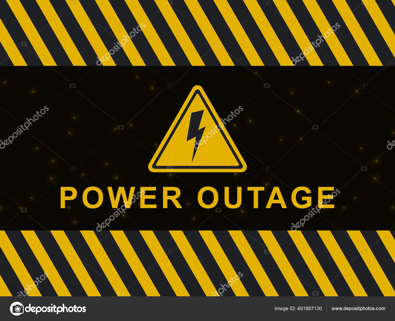 Power Outage Warning Banner Blackout Poster Power Outage Icon Sign ...