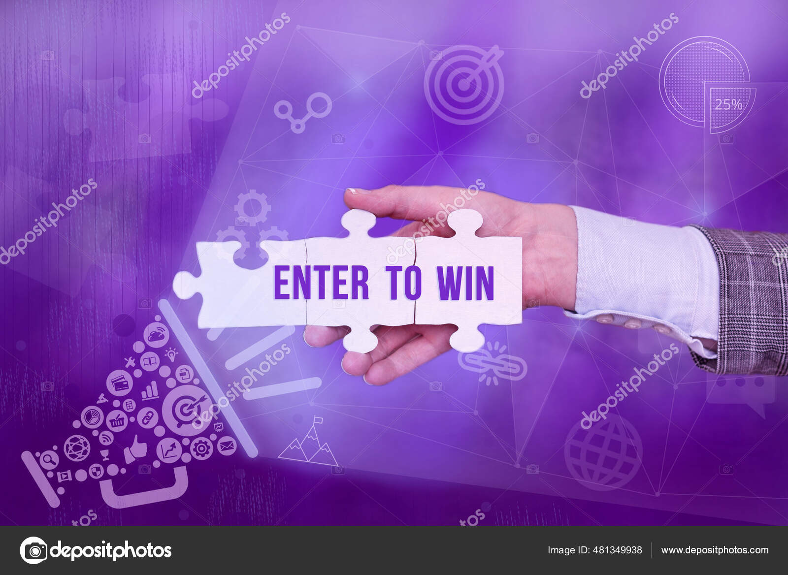 Hand writing sign Enter To Win. Business showcase exchanging something ...