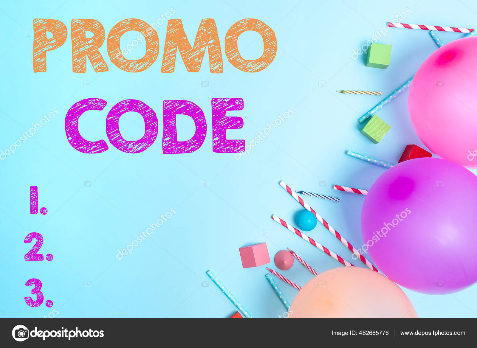 Conceptual caption Promo Code. Business overview letters or numbers ...