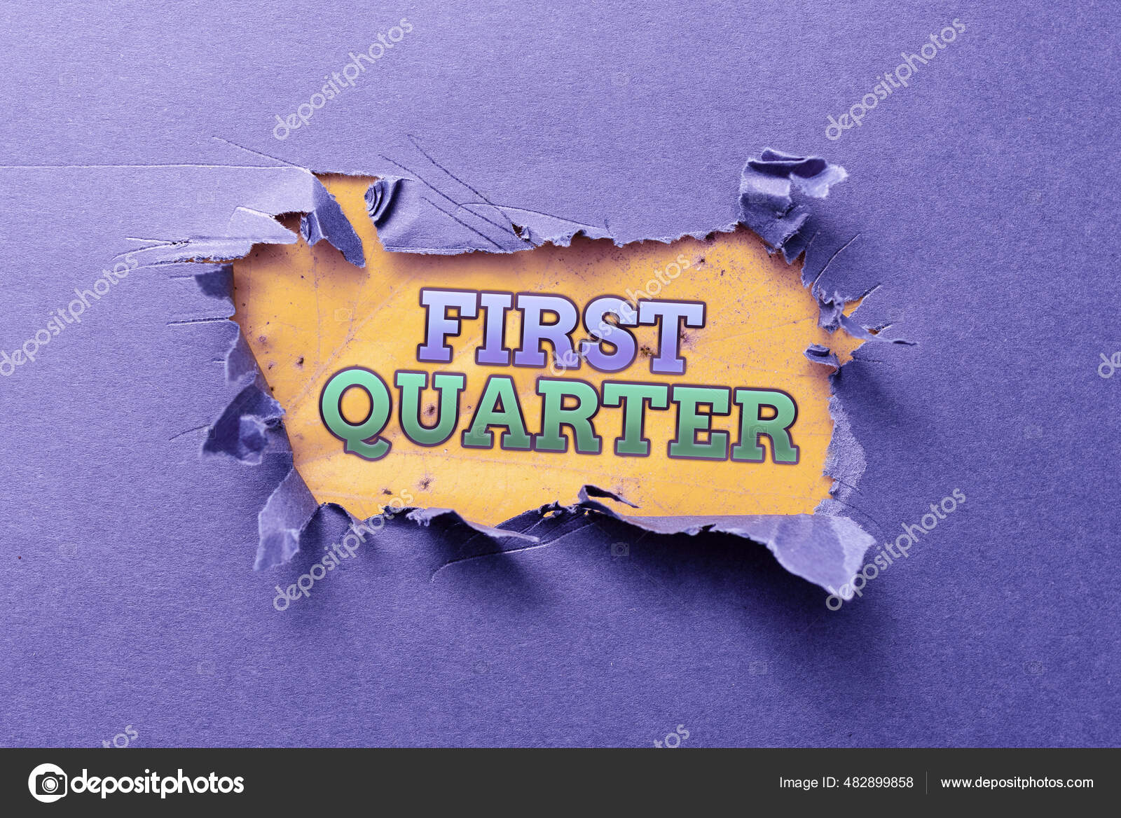 Sign displaying First Quarter. Business approach one of the considered ...