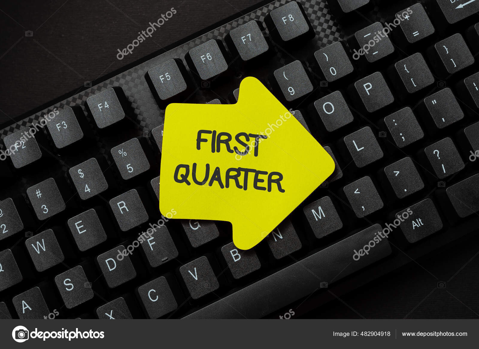 Text sign showing First Quarter. Business concept one of the considered ...