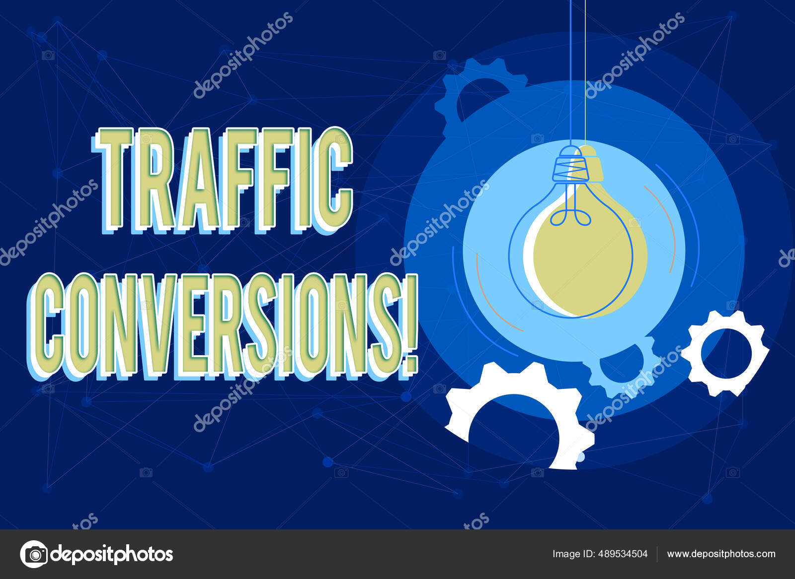 Sign displaying Traffic Conversions. Word Written on visitor who has ...