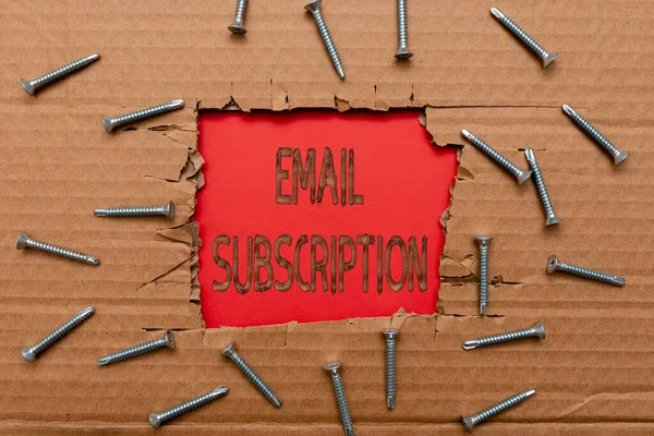 Text showing inspiration Email Subscription. Business concept option ...