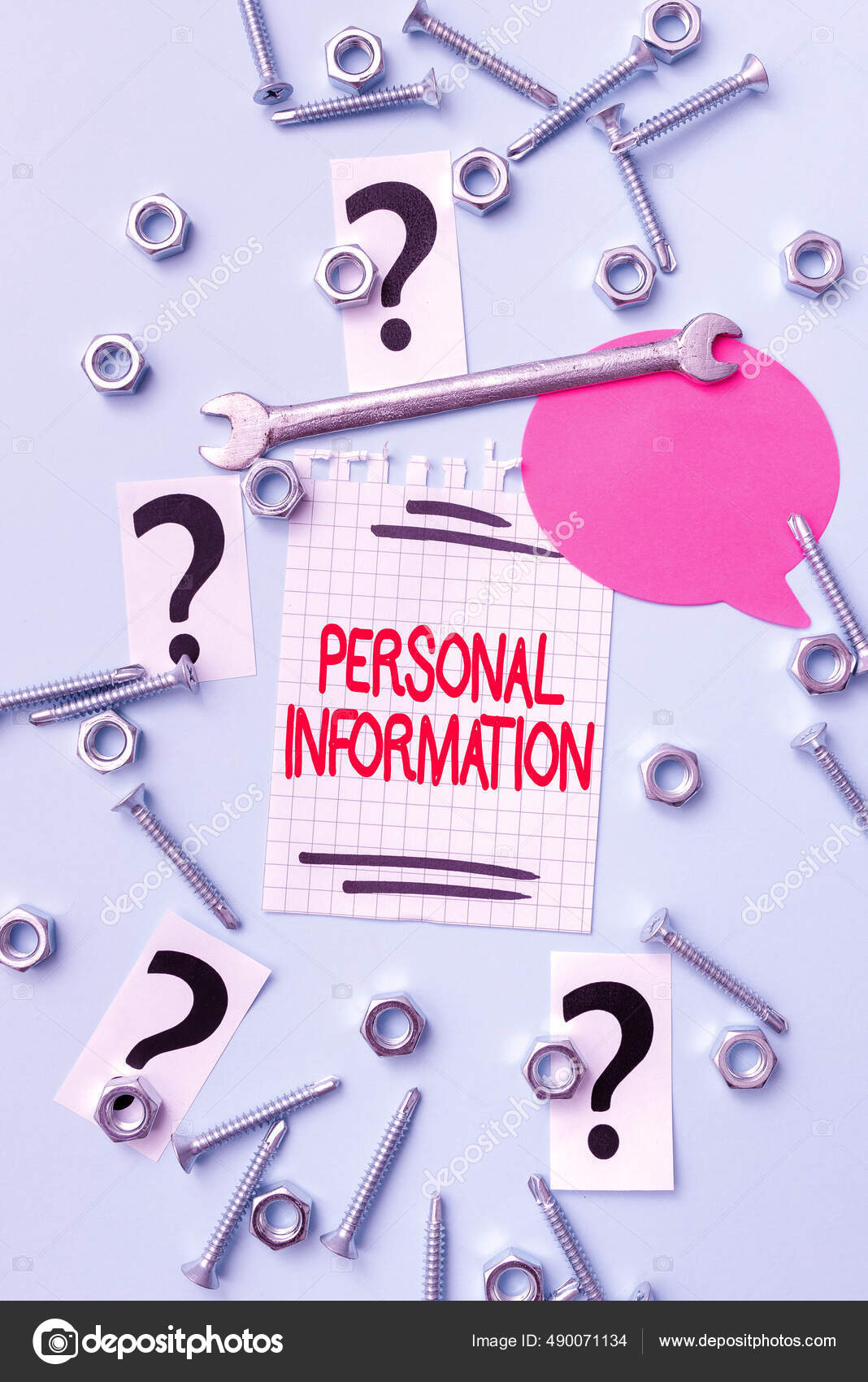 Text caption presenting Personal Information. Word Written on recorded ...